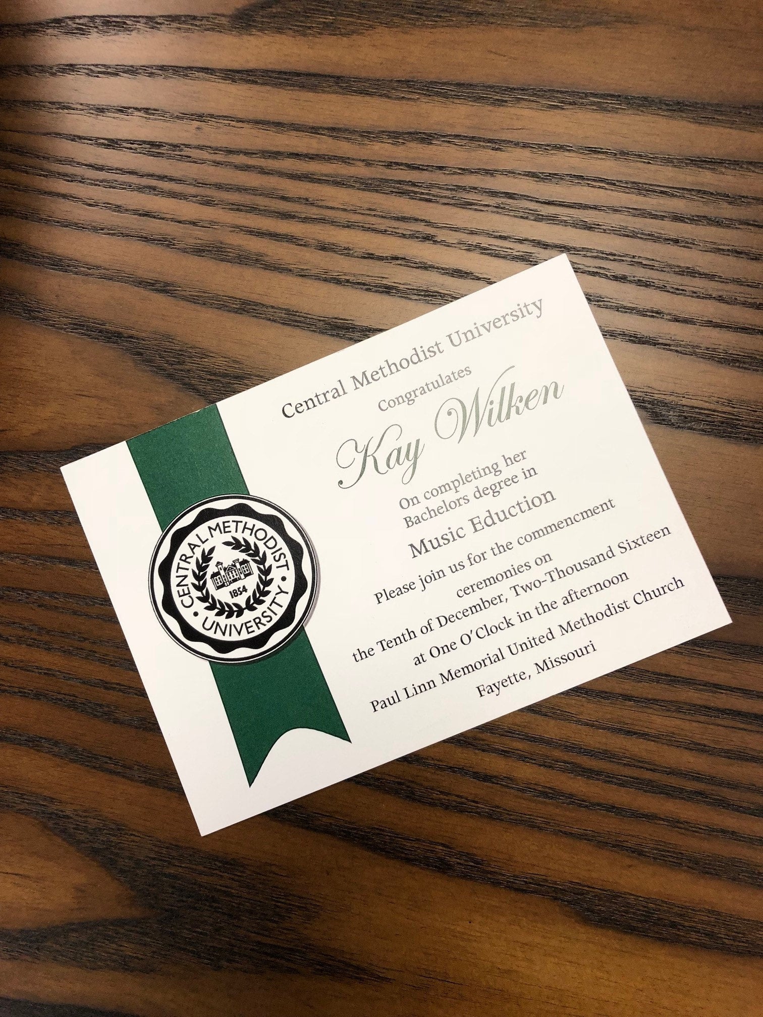 5x7 Flat Grad Invite | CMU EagleStore